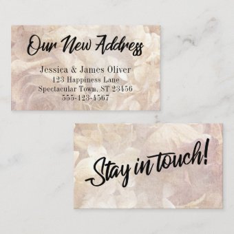 Romantic, Vintage, Floral New Address Insert Card | Zazzle
