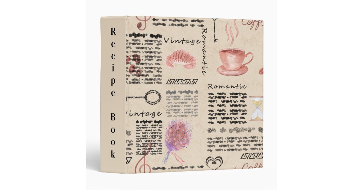 Romantic vintage newspaper 3 ring binder | Zazzle