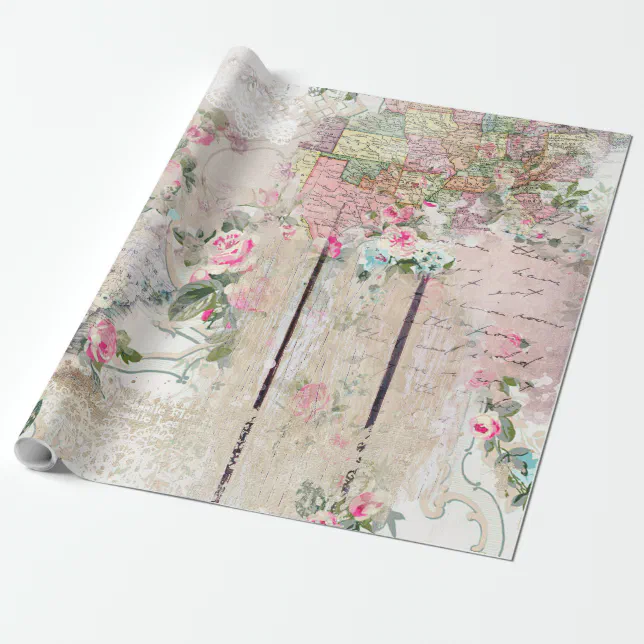 Romantic Vintage Roses Wall Paper | Zazzle