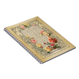 Romantic Vintage Sculpted Style Roses Notebook | Zazzle