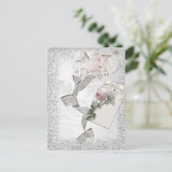 Romantic Vintage Silver Elegance Postcard | Zazzle