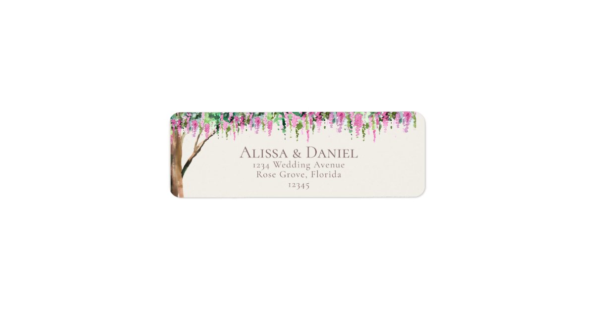 Romantic Watercolor Acacia Address Label | Zazzle