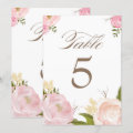 Romantic Watercolor Flowers Table Numbers Card | Zazzle