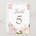 Romantic Watercolor Flowers Table Numbers Card | Zazzle