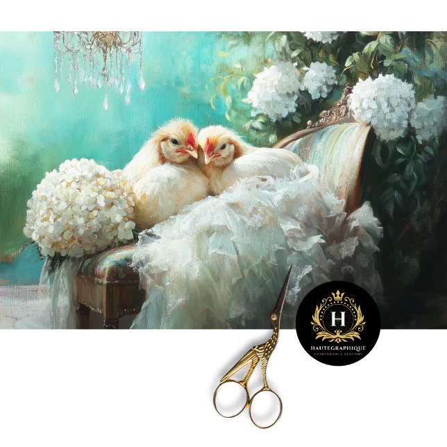 Romantic Wedding Chickens Decoupage Tissue Paper | Zazzle