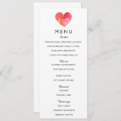 Romantic Wedding Menu heart template | Zazzle