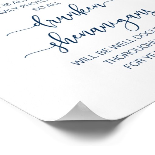 Romantic Wedding Open Bar, drunken shenanigans Poster | Zazzle