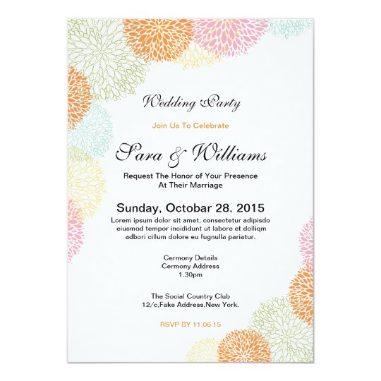 romantic wedding party invitation | Zazzle.com