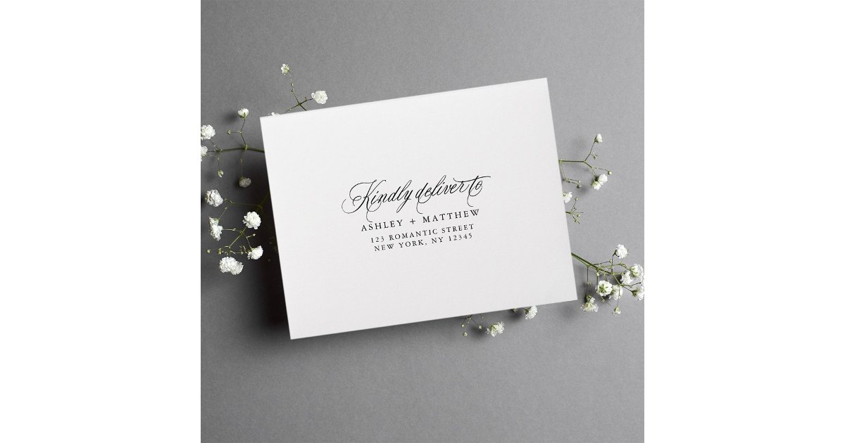 Romantic Wedding Pre-Printed Address RSVP Envelope | Zazzle