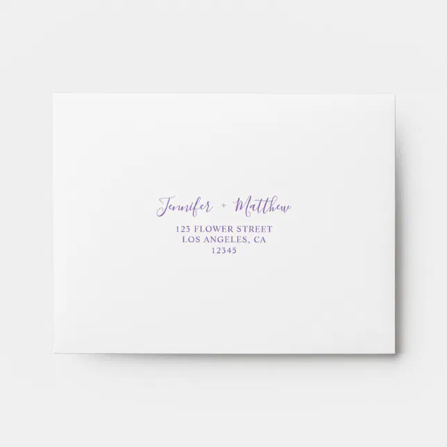 Romantic Wedding Pre-Printed Address RSVP Envelope | Zazzle