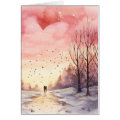 Romantic Winter Walk Sweetheart Valentine Card | Zazzle