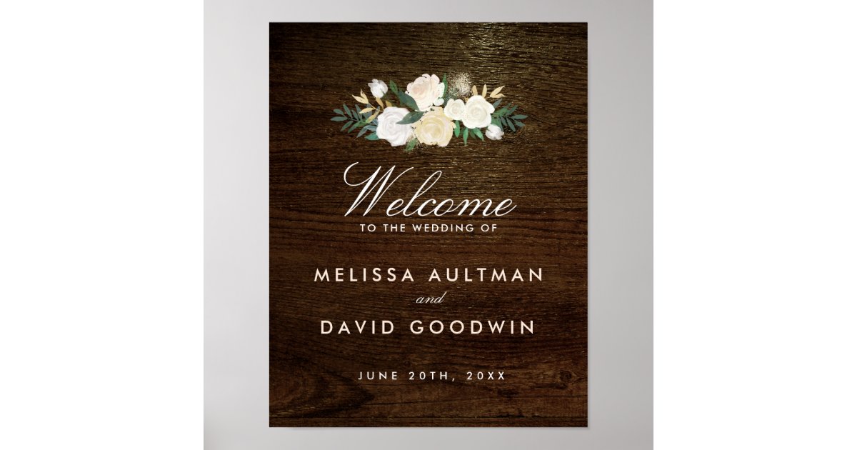 Romantic Woodland Rustic Welcome Sign | Zazzle