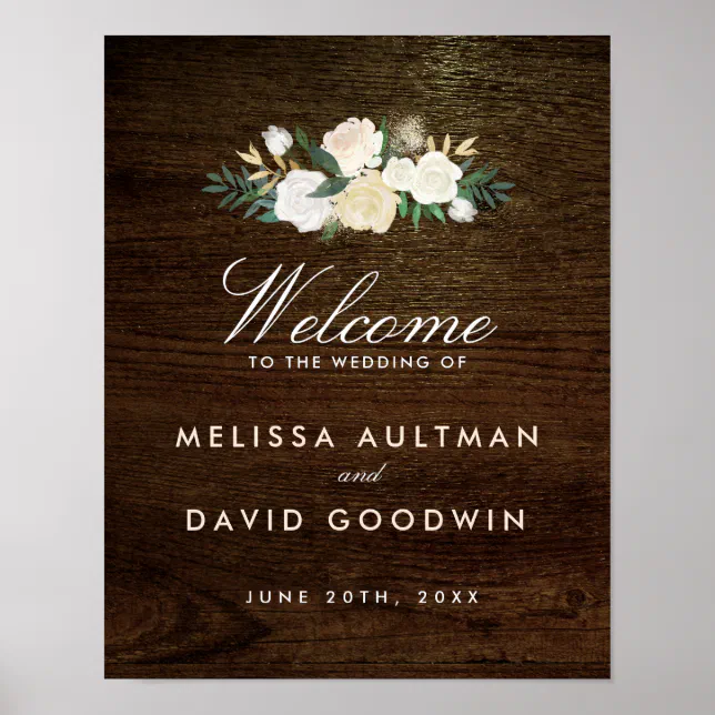 Romantic Woodland Rustic Welcome Sign | Zazzle