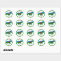 Romany Gypsy flag and horses Classic Round Sticker | Zazzle