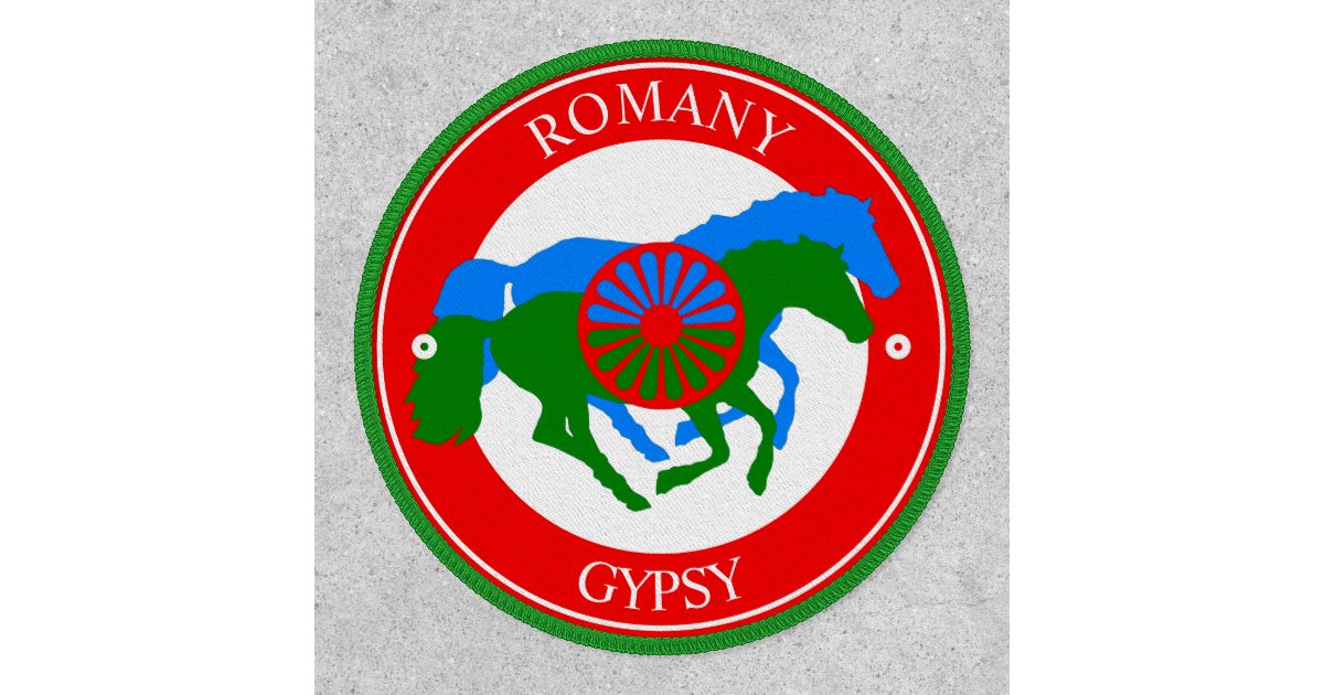 Romany Gypsy flag and horses Patch | Zazzle