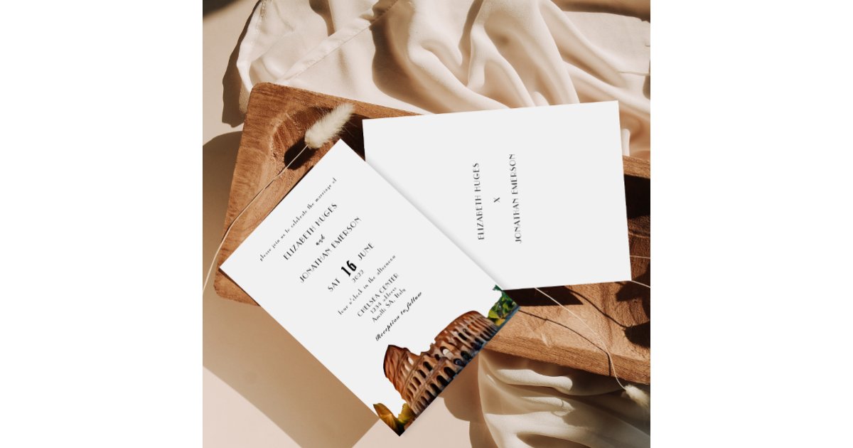 Rome Art Painting Wedding Invitation | Zazzle