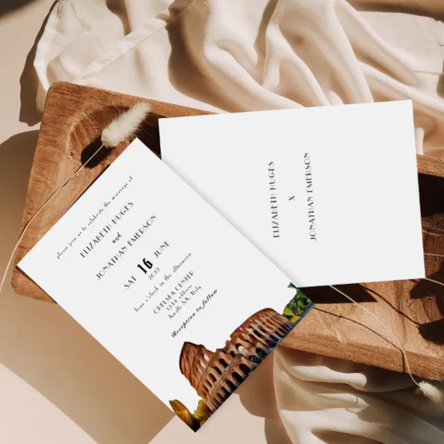Rome Art Painting Wedding Invitation | Zazzle