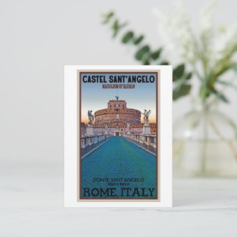 Rome - Castel Sant'Angelo Postcard | Zazzle