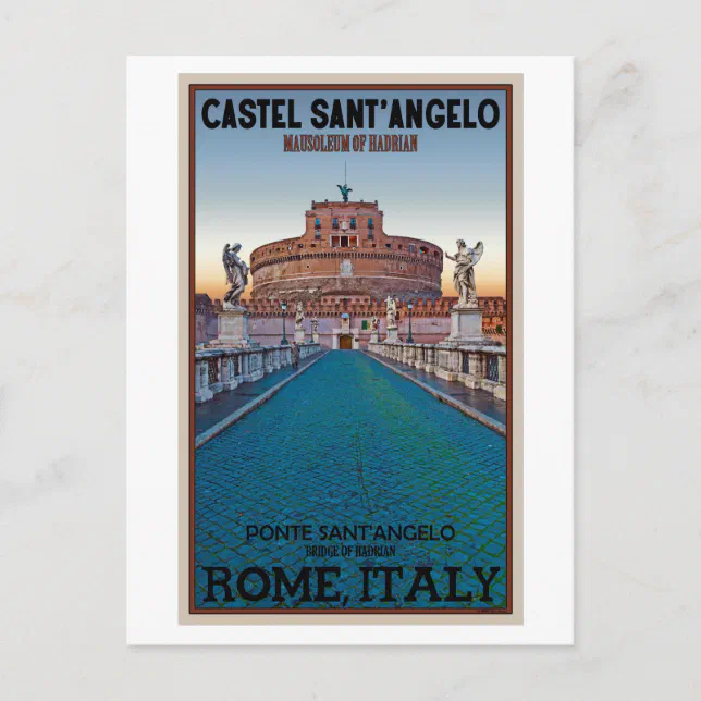 Rome - Castel Sant'Angelo Postcard | Zazzle