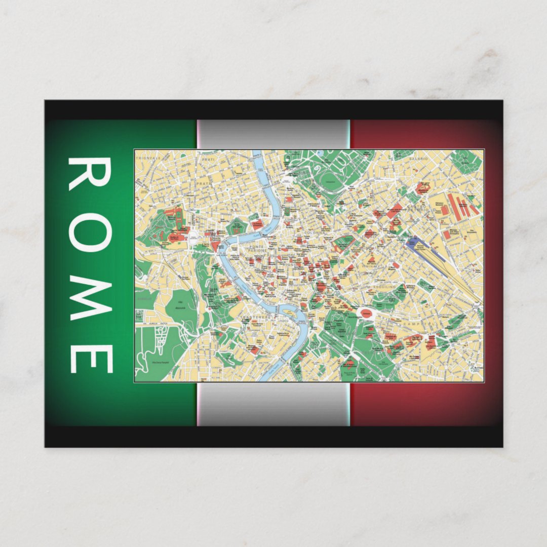 Rome City Map Postcard | Zazzle