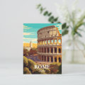 Rome Colosseum Italy Travel Illustration Postcard | Zazzle