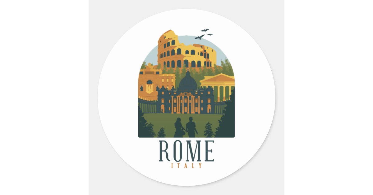 Rome Colosseum Vintage Sticker | Zazzle