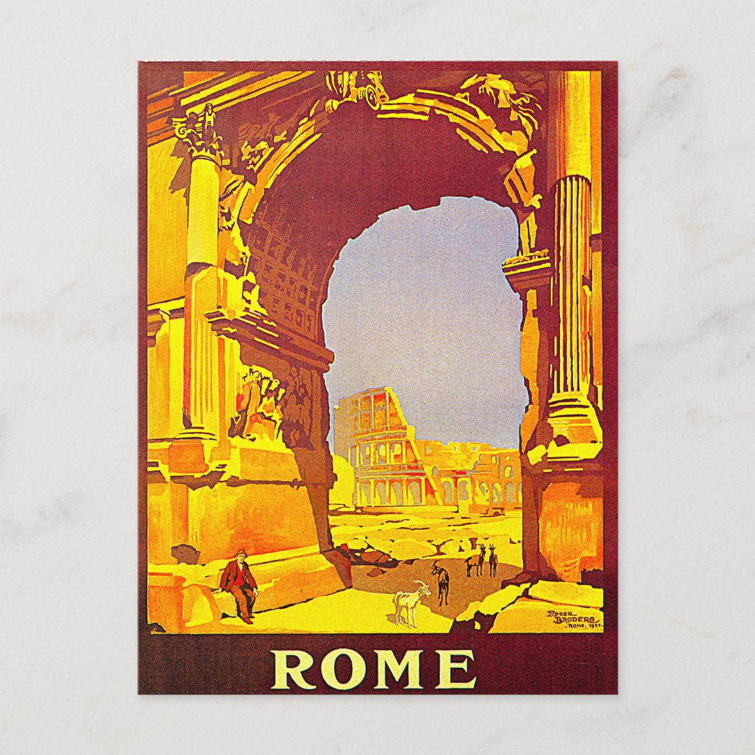 Rome Express Railway Vintage Italy Travel Postcard | Zazzle
