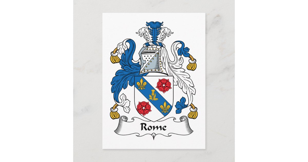 Rome Family Crest Postcard | Zazzle