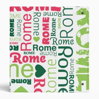 Rome italian city typography photo album binder | Zazzle