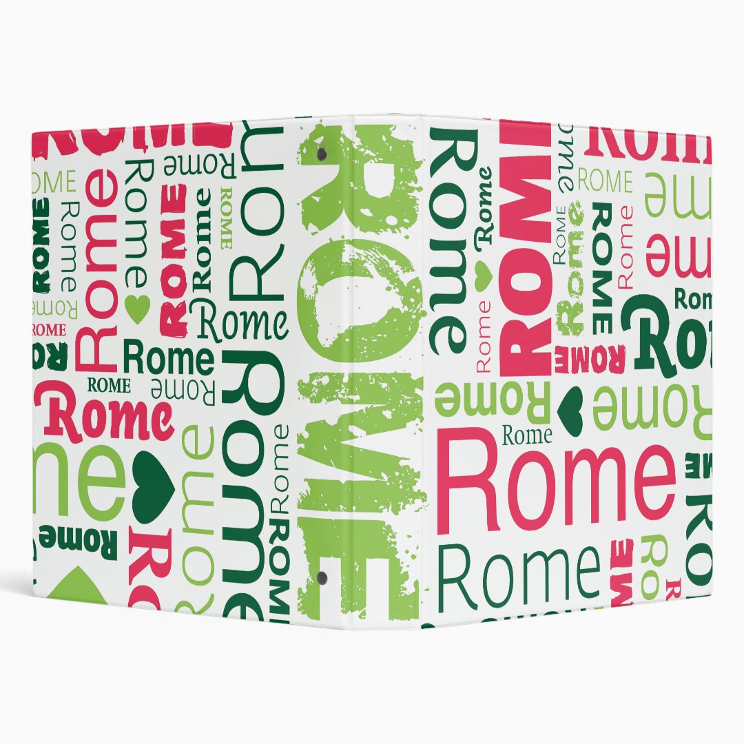 Rome italian city typography photo album binder | Zazzle