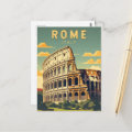 Rome Italy Colosseum Travel Art Vintage Postcard | Zazzle