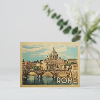 Rome Italy Postcard Vintage Travel | Zazzle