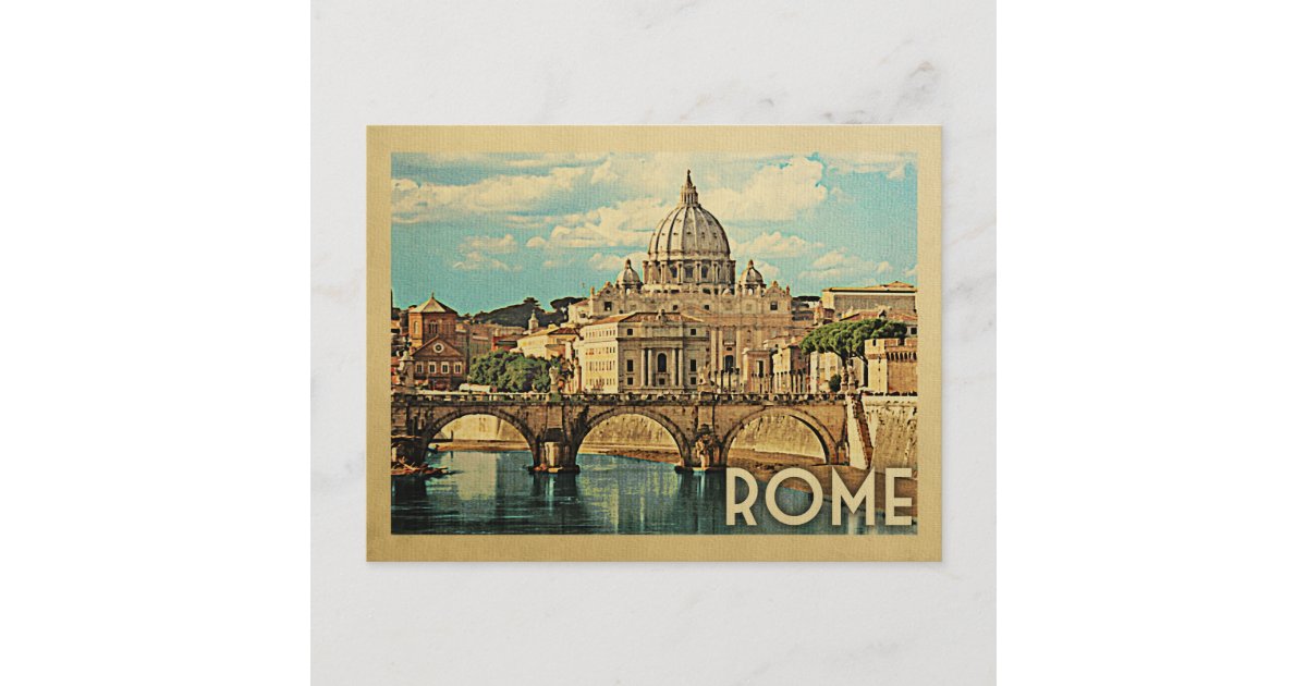 Rome Italy Postcard Vintage Travel | Zazzle