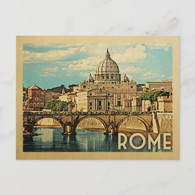 Rome Italy Postcard Vintage Travel | Zazzle