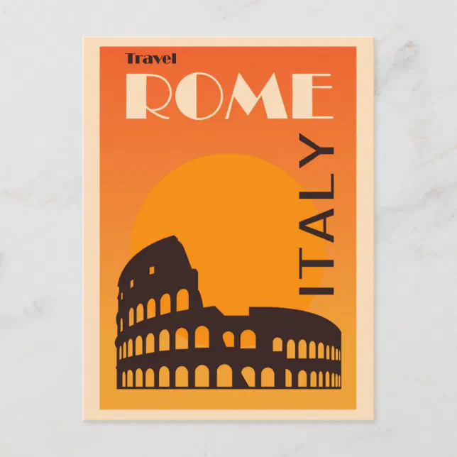 Rome Italy Vintage Italian Colosseum Travel Postcard | Zazzle