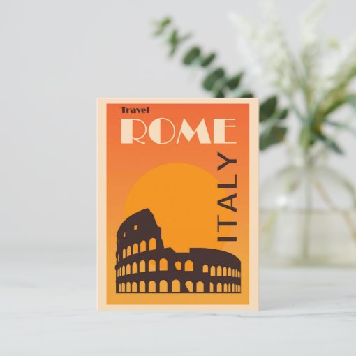 Rome Italy Vintage Italian Colosseum Travel Postcard | Zazzle