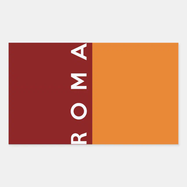 rome roma city flag italy country text name rectangular sticker | Zazzle