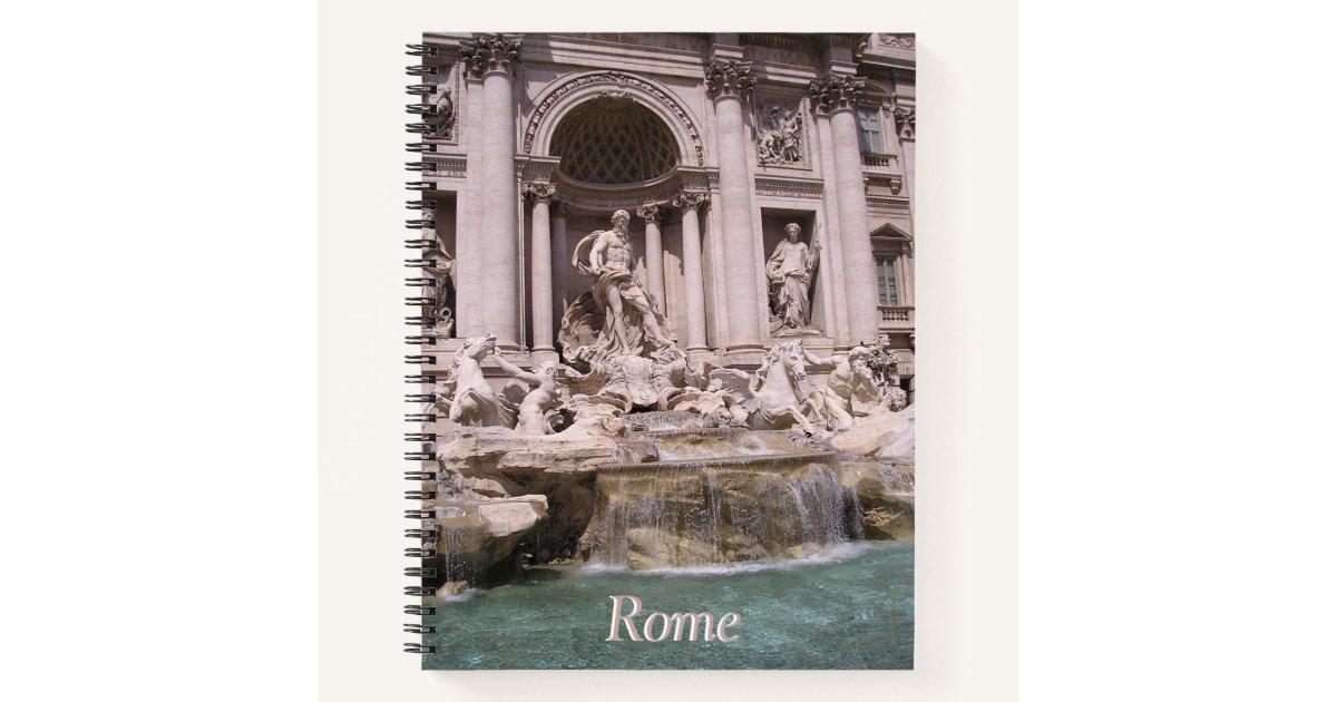Rome, Trevi Fountain Cust. Notebook | Zazzle