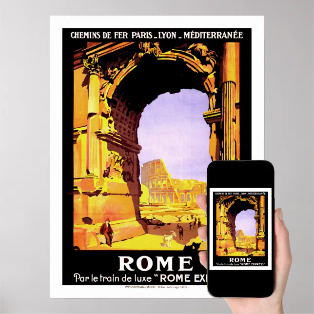 Rome Vintage Travel Poster | Zazzle