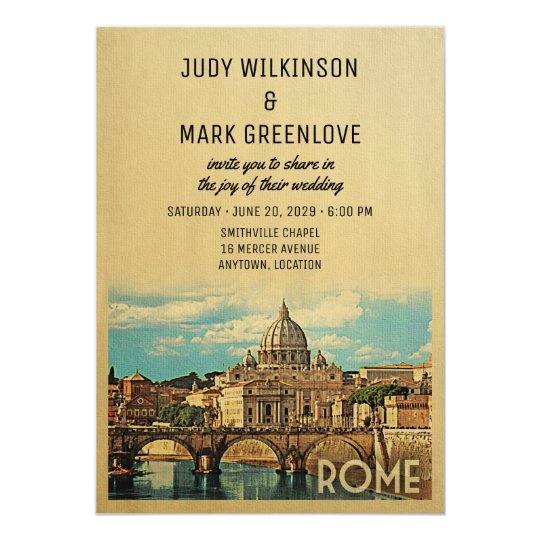 Rome Wedding Invitation Italy | Zazzle.com