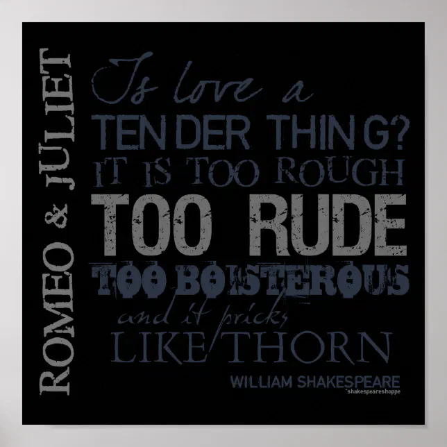 Romeo & Juliet Love Quote Poster | Zazzle