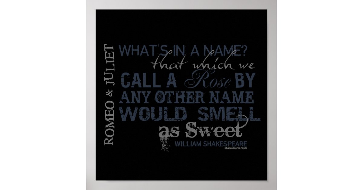 Romeo & Juliet Name Quote Poster | Zazzle