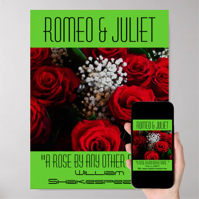 Romeo & Juliet Poster A Rose Shakespeare Festival | Zazzle
