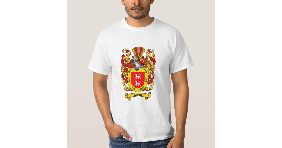 Romero Family Crest - Romero Coat of Arms T-Shirt | Zazzle