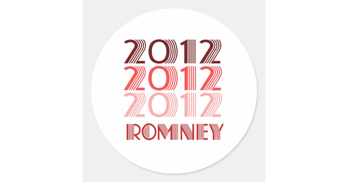 ROMNEY 2012 VINTAGE CLASSIC ROUND STICKER | Zazzle