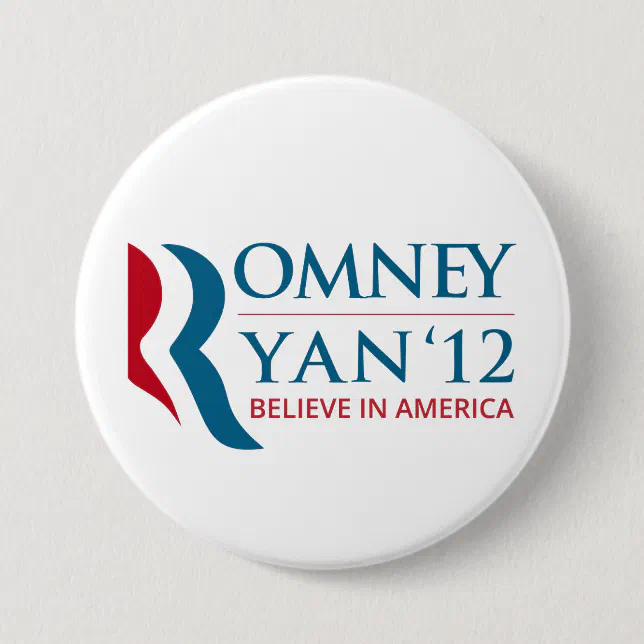 Romney / Ryan 2012 for US President and VP Button | Zazzle