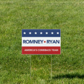 Romney Ryan America's Comeback Team Yard Sign | Zazzle