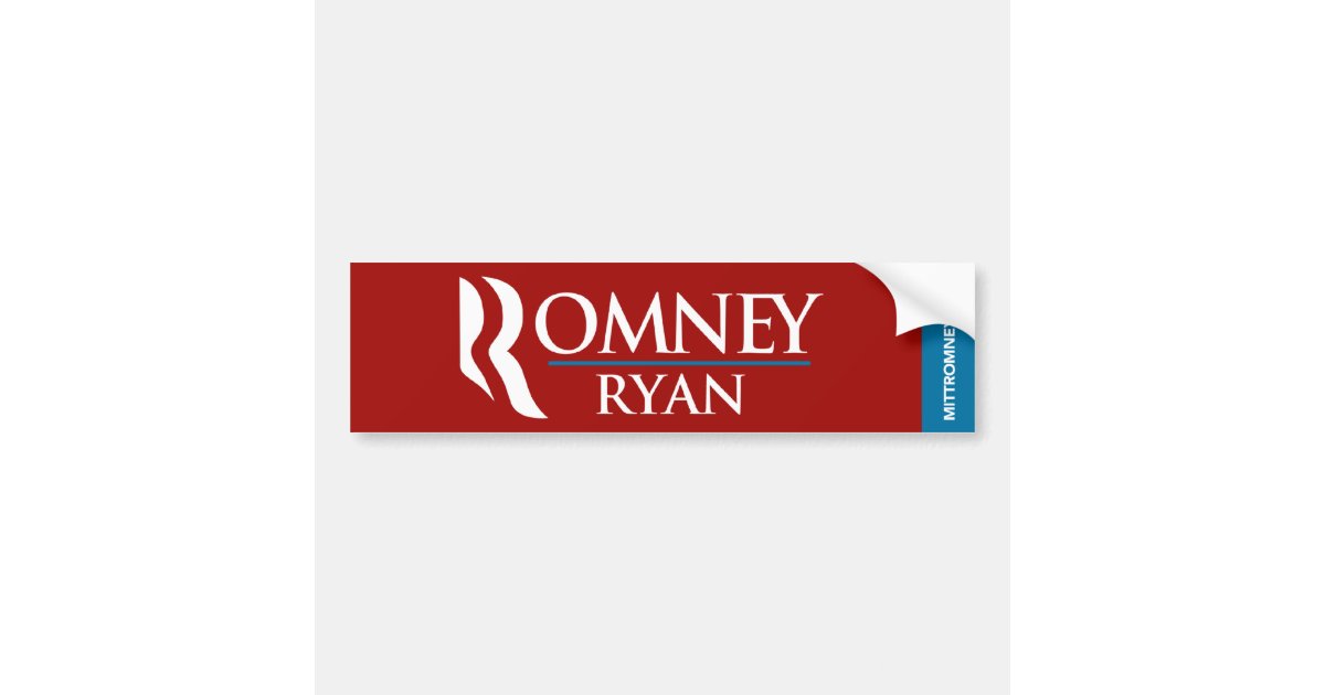 Romney Ryan Logo Bumper Sticker Red | Zazzle