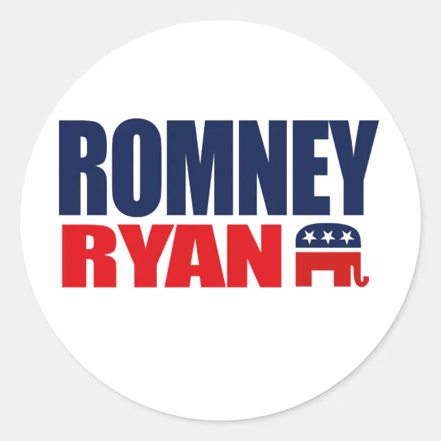 ROMNEY RYAN TICKET 2012.png Classic Round Sticker | Zazzle
