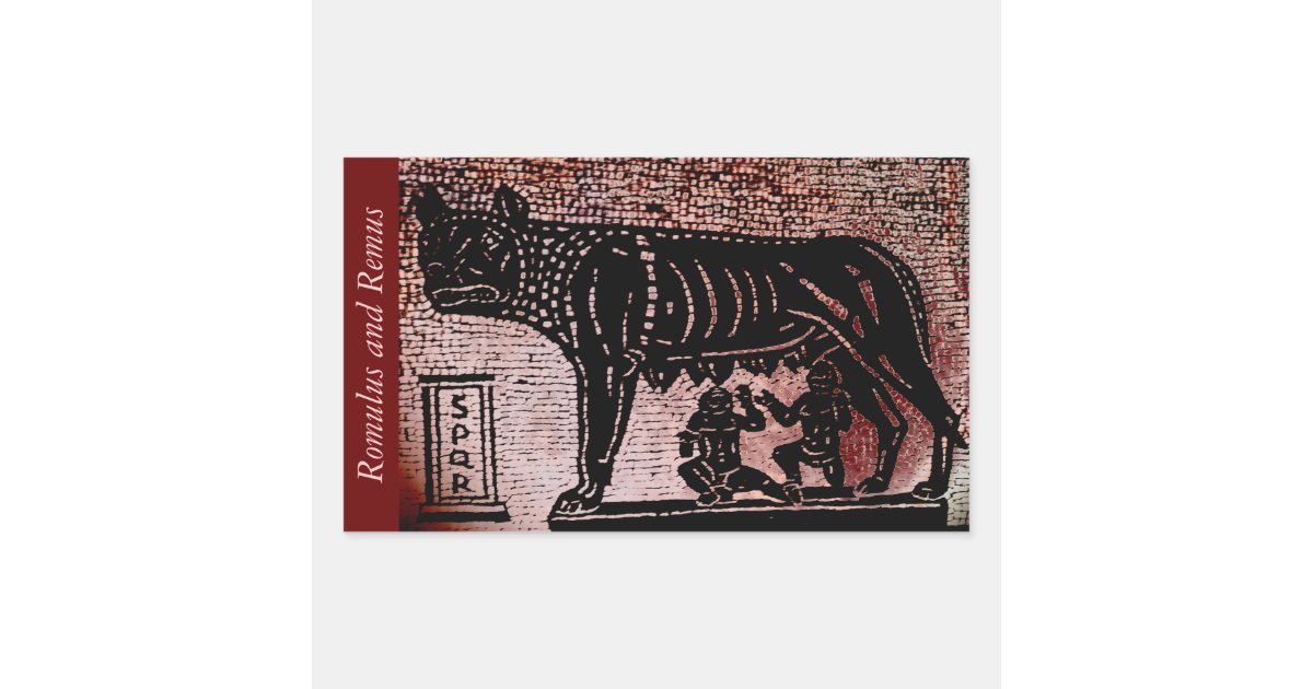 Romulus and Remus Rectangular Sticker | Zazzle